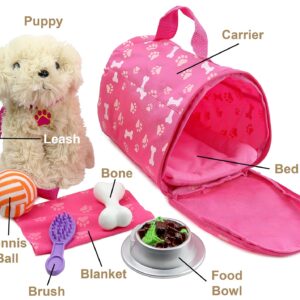 Click N' Play Toy Puppy Set for Kids, Dog Bed - Little Toddler Girl Toy, Toys 3+ Year Old Girls, Three Year Old Girl Gifts,Toy Dogs for Kids - Puppy Toys for Kids