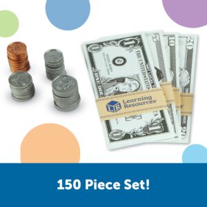 Learning Resources Pretend Play Money - 150 Pieces, Ages 3+ Play Money for Kids, Pretend Money for Kids, Play Money Set, Money and Banking Play Toys, Toddler Learning Toys