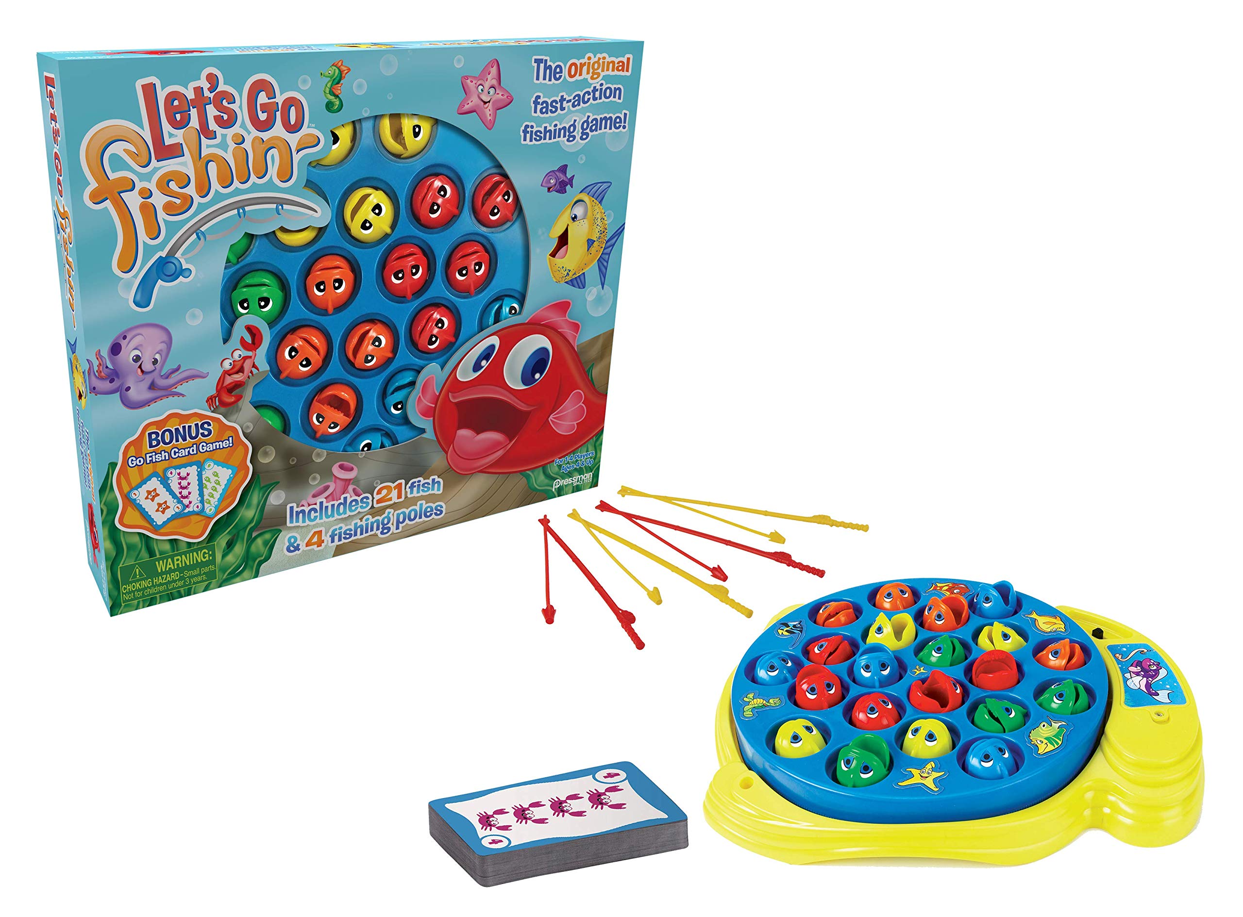 Pressman 58 Let's Go Fishin' Combo Game, Includes Go Fish Card Game