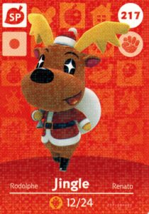 nintendo animal crossing happy home designer amiibo card jingle 217/300 usa version