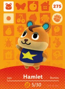 nintendo animal crossing happy home designer amiibo card hamlet 275/300 usa version