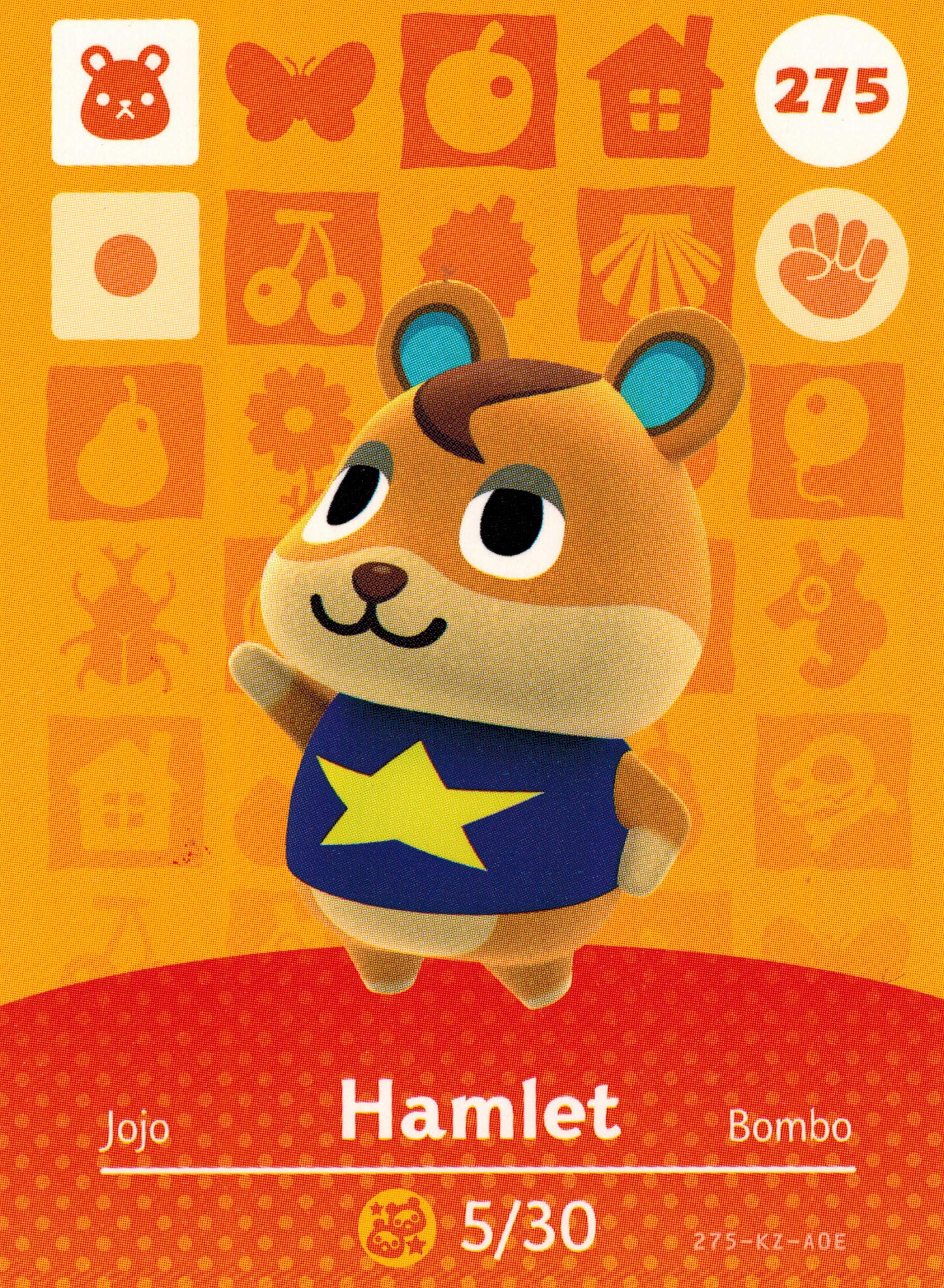 Nintendo Animal Crossing Happy Home Designer Amiibo Card Hamlet 275/300 USA Version