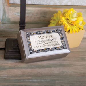 Cottage Garden Mother Beauty Grace and Love Brushed Pewter Jewelry Music Box Plays You Light Up My Life