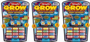 ja-ru magic grow capsules (3 packs 36 capsules assorted). water toy water growing animals bugs, dinosaurs, cars, sea, farm, zoo capsules. party favor kids toy. baby toys bath toys fidget toy 305-3d