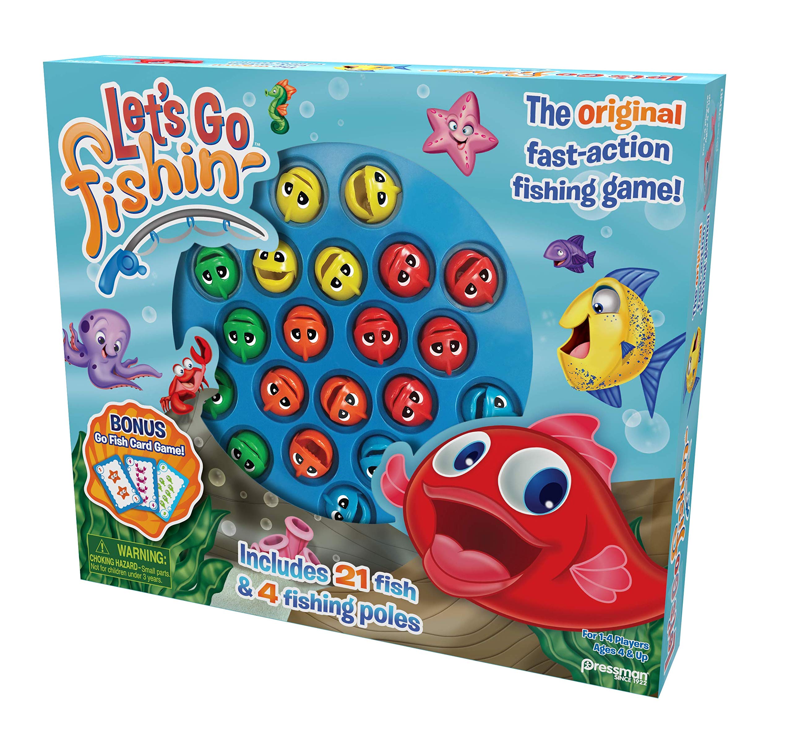 Pressman 58 Let's Go Fishin' Combo Game, Includes Go Fish Card Game