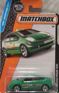 matchbox 2016 mbx adventure city toyota prius taxi 9/125, green