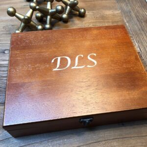 WE Games Custom Engraved Wooden Shut The Box Game with Lid