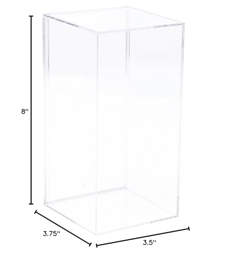 Pioneer Plastics 083C Small Clear Plastic Display Case, 3.5" W x 3.75" D x 8" H (Mailer Box)