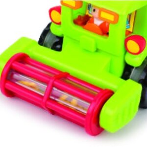 Think Gizmos Friction Toy 3 Vehicle Set for Toddlers - Push and Go Toys for Boys & Girls - Cement Mixer Truck/Street Sweeper/Harvester Truck