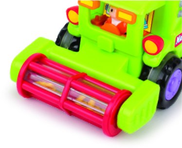 Think Gizmos Friction Toy 3 Vehicle Set for Toddlers - Push and Go Toys for Boys & Girls - Cement Mixer Truck/Street Sweeper/Harvester Truck