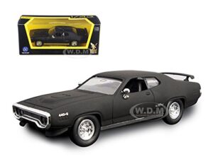 1971 plymouth gtx matt black 1/43 diecast car model by road signature 94218