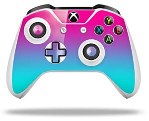 wraptorskinz decal vinyl skin wrap compatible with xbox one s/x controller - smooth fades neon teal hot pink (controller not included)