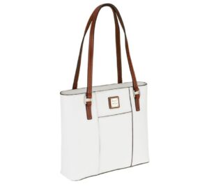 dooney & bourke pebble leather small lexington shopper - white