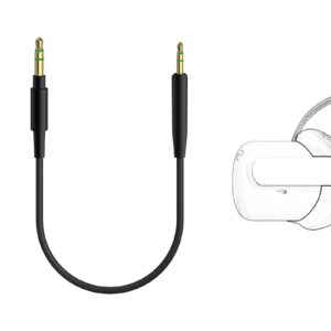 geekria vr short audio cable compatible with oculus quest 2, htc virtual reality headset, 3.5mm male to 2.5mm male cord, replacement cable for vr headphones (1ft / 25cm)