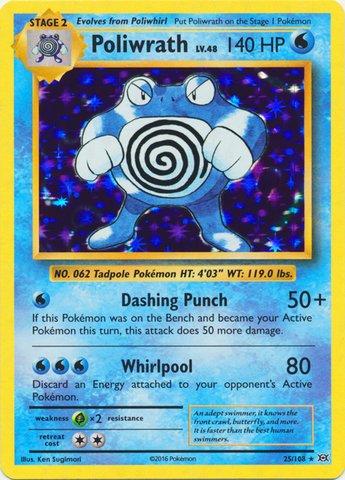 Pokemon - Poliwrath (25/108) - XY Evolutions - Holo