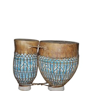 professional ceramic moroccan bongos tam tam blue large