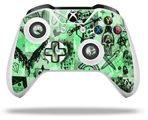 wraptorskinz decal vinyl skin wrap compatible with xbox one s/x controller - scene kid sketches green (controller not included)