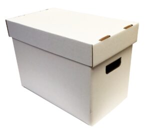 (2) magazine cardboard storage box - white without graphics by max pro