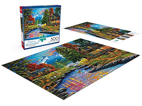 Buffalo Games - Days to Remember - Dewie Hollow - 500 Piece Jigsaw Puzzle , Orange, Yellow, Green , 21.25"L X 15"W