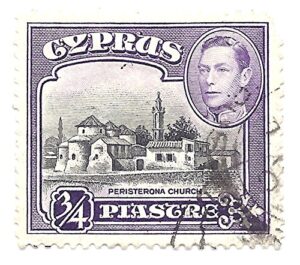 cyprus 1938 postage stamp 3/4 pi peristerona church issue scott #145 kgvi