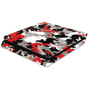 mightyskins skin compatible with sony ps4 slim console - red camo | protective, durable, and unique vinyl decal wrap cover | easy to apply, remove, and change styles | made in the usa