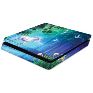 mightyskins skin compatible with sony ps4 slim console - unicorn fantasy | protective, durable, and unique vinyl decal wrap cover | easy to apply, remove, and change styles | made in the usa