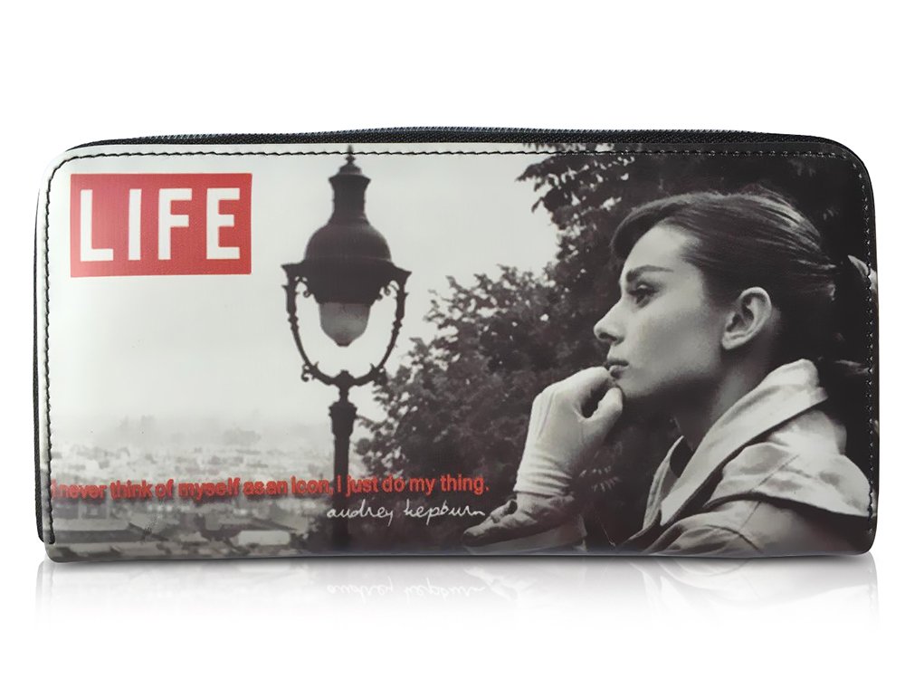 Audrey Hepburn Life Magazine Cover Money Coin Card ID Holder Clutch Wallet Purse Bag