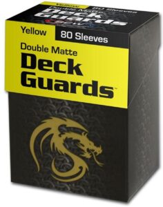 bcw 80 deck guard double matte sleeves - yellow