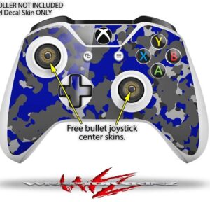 WraptorSkinz Decal Vinyl Skin Wrap Compatible with Xbox One S Console and Controllers - WraptorCamo Old School Camouflage Camo Blue Royal