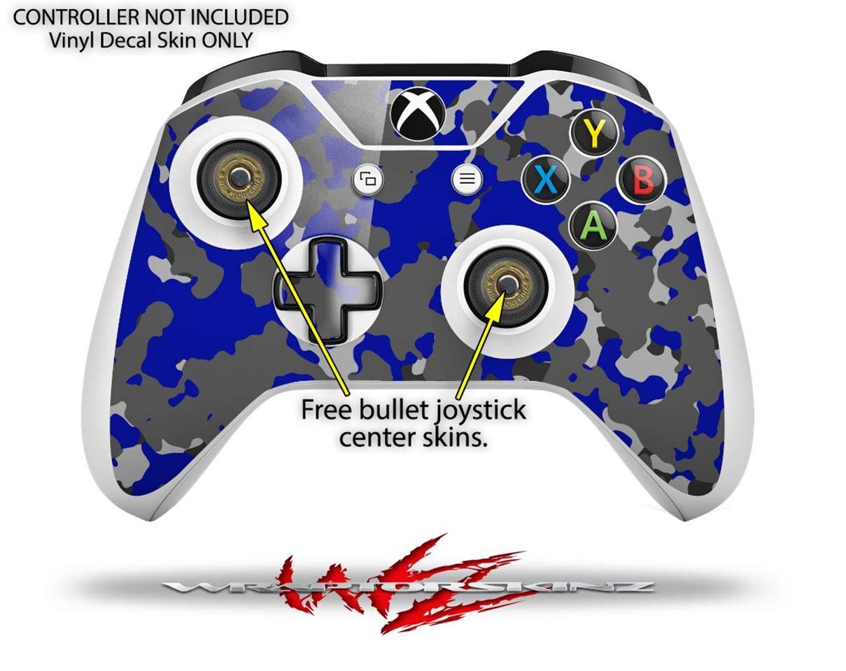 WraptorSkinz Decal Vinyl Skin Wrap Compatible with Xbox One S Console and Controllers - WraptorCamo Old School Camouflage Camo Blue Royal