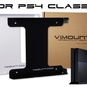 ViMount Wall Mount Metal Holder Compatible with PlayStation 4 PS4 Classic/Fat (First Version) in Black Color