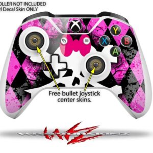 WraptorSkinz Decal Vinyl Skin Wrap Compatible with Xbox One S Console and Controllers - Pink Diamond Skull