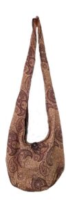 lovely creations's hippie boho new elephant crossbody bohemian gypsy sling shoulder bag"small" size (d brown)