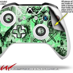 WraptorSkinz Decal Vinyl Skin Wrap compatible with XBOX One S/X Controller - Scene Kid Sketches Green (CONTROLLER NOT INCLUDED)