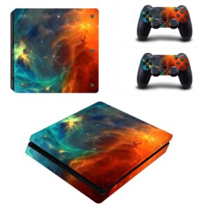 uushop vinyl skin sticker decal cover for sony playstation 4 slim ps4 console cosmic nebular