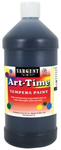 sargent art 17-6585 32 oz black art-time tempera paint, 1 quarts (pack of 1), 31 fl oz