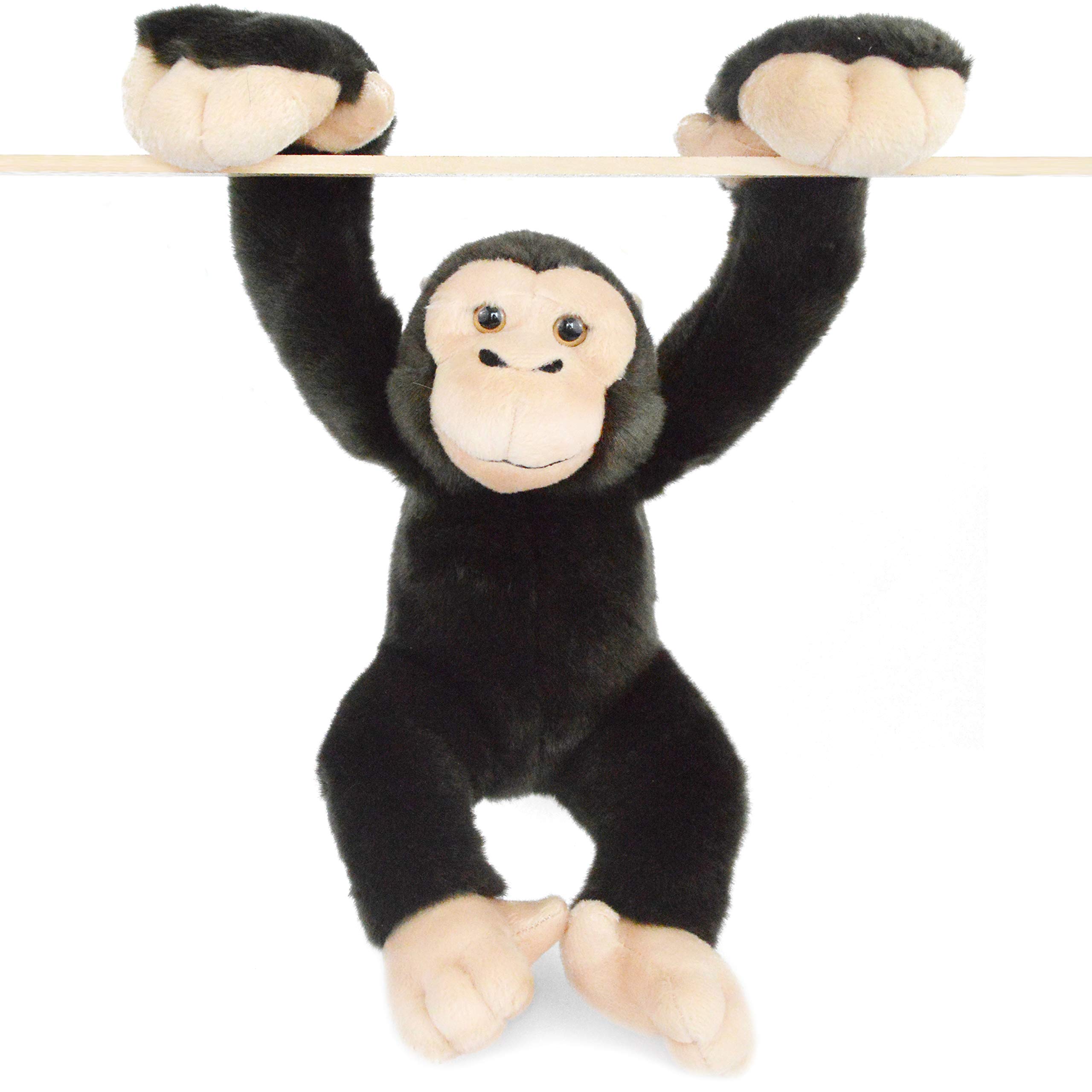 TigerHart Chance The Chimpanzee - 14 Inch (with Hanging Arms Outstretched) Large Hanging Monkey Chimp Stuffed Animal Plush Ape