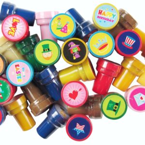 Tiny Mills 60 Pcs Holidays and Occasions Assorted Stampers for Kids 60 Different Stamper Designs Scrapbooking Craft Stampers Teacher Stampers