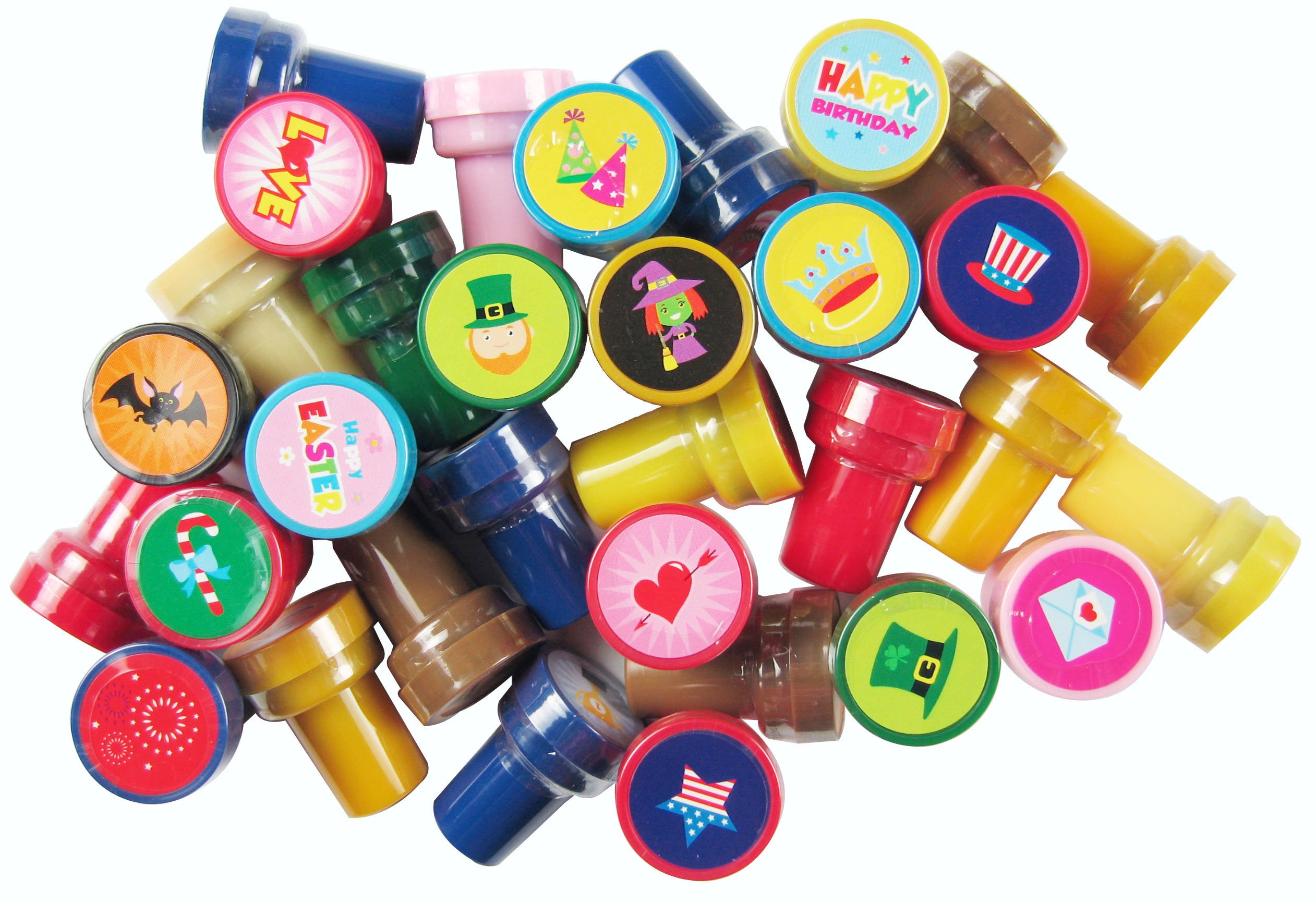 Tiny Mills 60 Pcs Holidays and Occasions Assorted Stampers for Kids 60 Different Stamper Designs Scrapbooking Craft Stampers Teacher Stampers