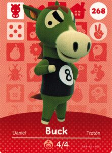 nintendo animal crossing happy home designer amiibo card buck 268/300 usa version