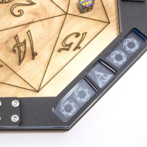 C4Labs Octagon Dice Tray~Octagon-Wood with Laser Etched D20 Design for Gaming