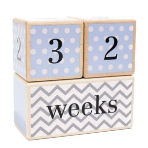 solid wood milestone age blocks in blue. baby age photo blocks and photo props…