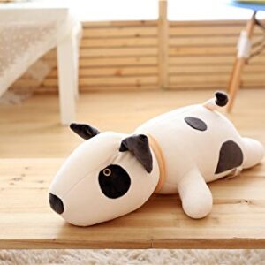 Vintoys Bull Terrier Dog Big Hugging Pillow Soft Plush Toy Stuffed Animals White 21"