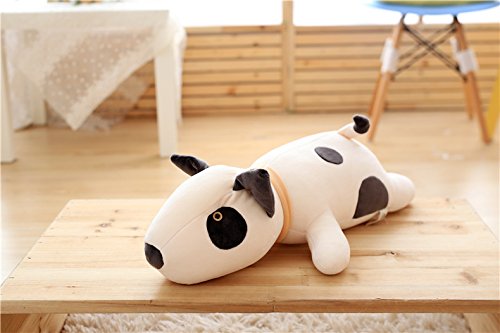 Vintoys Bull Terrier Dog Big Hugging Pillow Soft Plush Toy Stuffed Animals White 21"