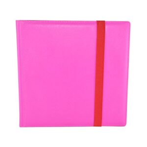 dex protection card binder 12 | stores 480 gaming cards | includes 20 side loading card pages | 12 card page format | strap closure | smooth matte padded finish | velvet lined interior (pink)