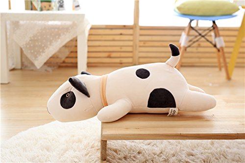 Vintoys Bull Terrier Dog Big Hugging Pillow Soft Plush Toy Stuffed Animals White 21"