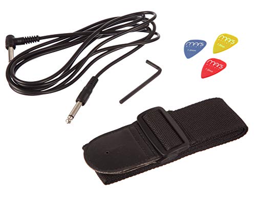 RockJam RJEG02 6 String Electric Guitar Beginner Kit with 10-Watt Amp, Gig Bag & Accessories-Black, Right, (RJEG02-SK-BK)