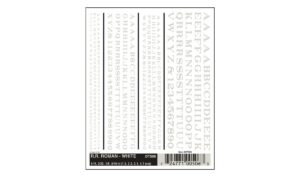 railroad roman letters, white