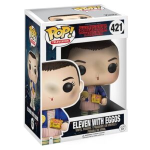 funko pop stranger things eleven with eggos vinyl figure, styles may vary - with/without blonde wig,multicolor,standard,13318