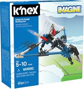 k'nex - stealth plane building set 60 pieces for ages 5+ construction education toy